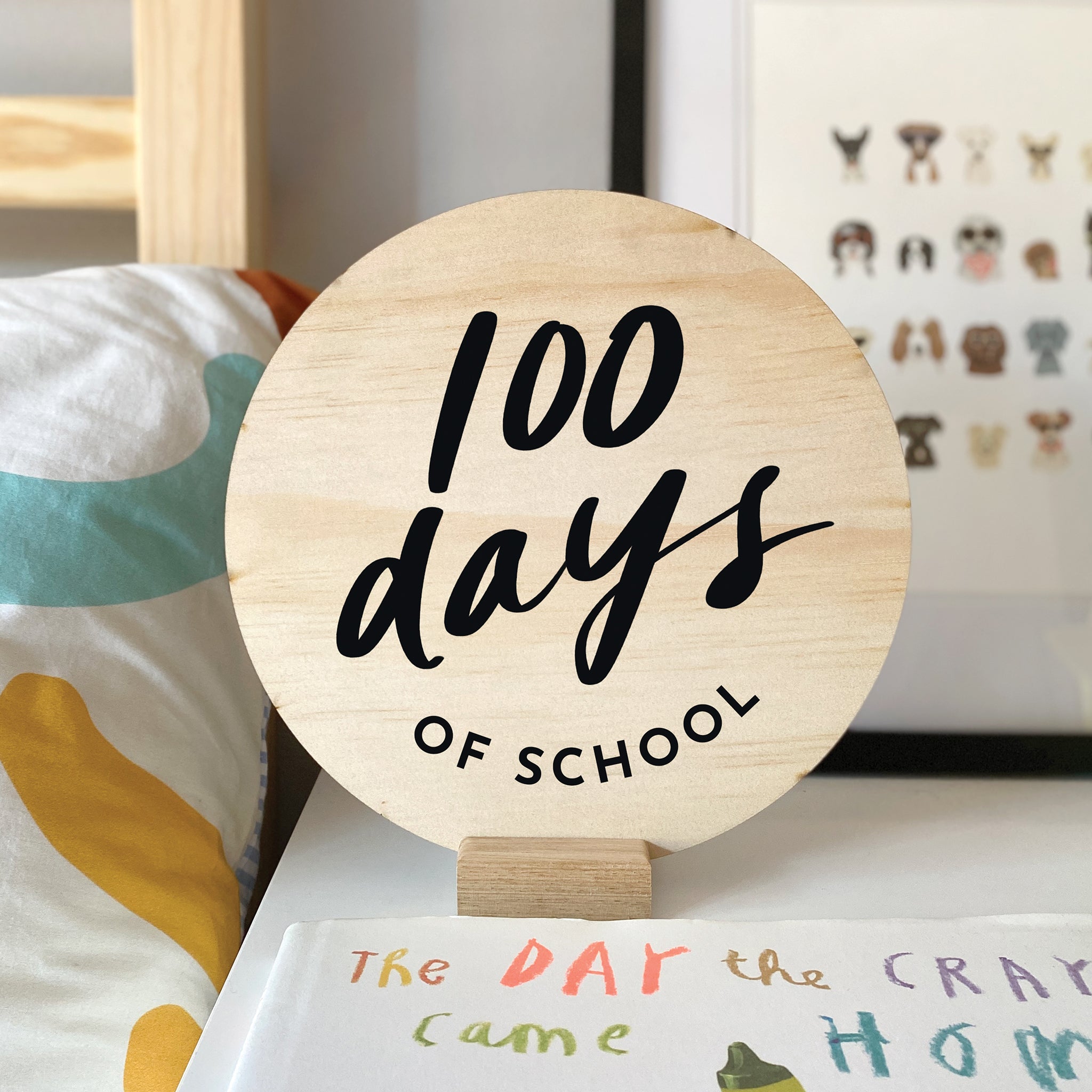 School "100 days of School" Plywood Round Sign – She Who Letters ...